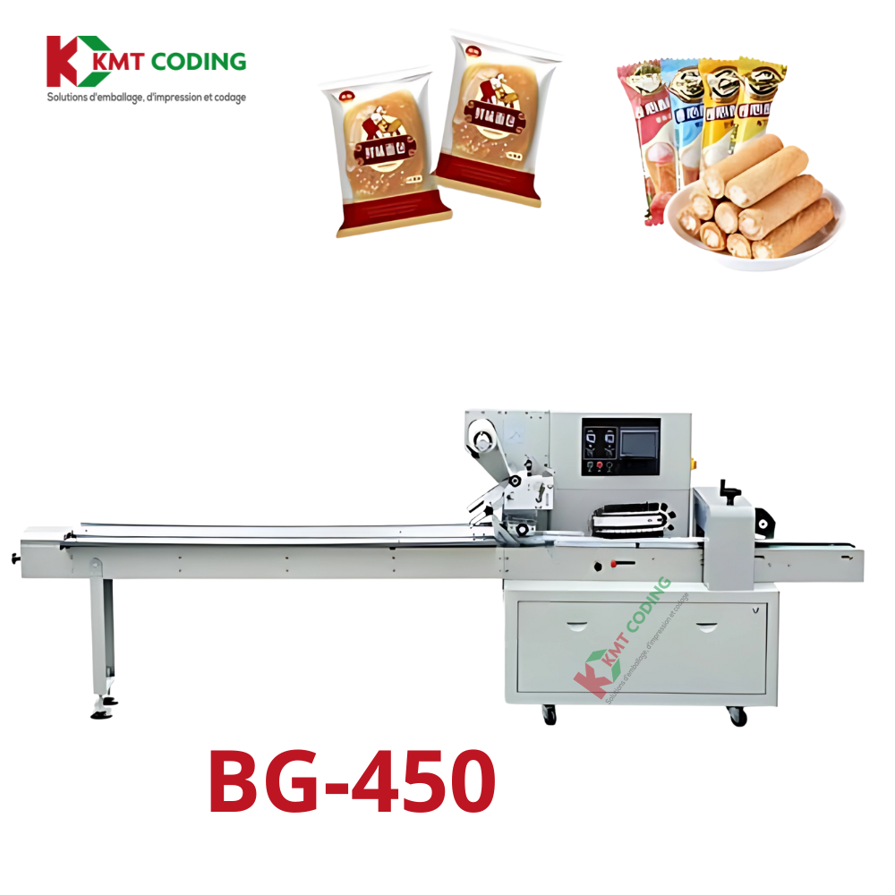 FLOWPACK BG450-Machine d’emballage automatique d’emballage de flux d’oreiller horizontal de sac ...